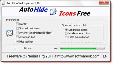 Auto Hide Windows Desktop Icons And Taskbar With AutoHideDesktopIcons Desktop Icons Icon