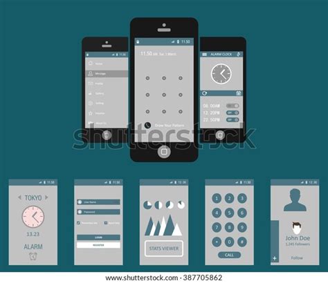 Mobile Application Interface Concept Vector Illustration Flat