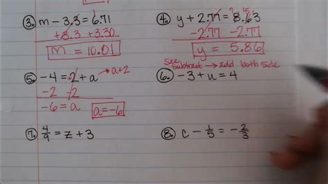 Additive Property Of Equality Youtube