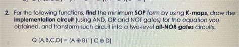 Solved For The Following Functions Find The Minimum Sop