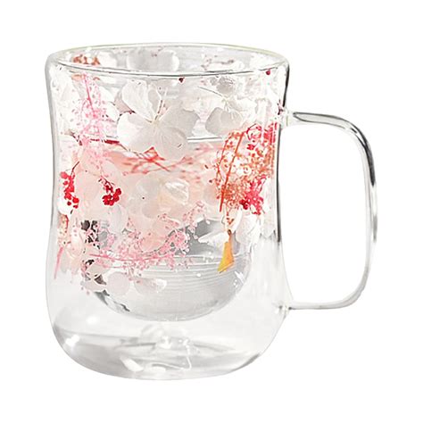 Glass Cups Dienrx Double Walled Glass Coffee Mugs With Handle 300ml
