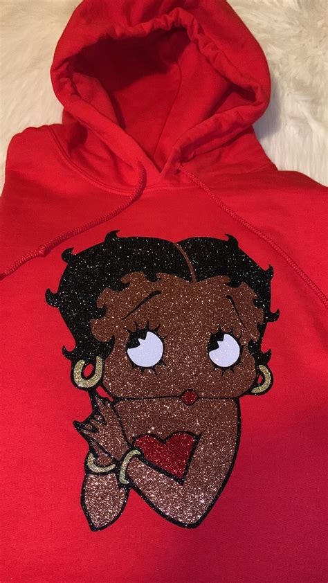 Betty Boop Hoodie Betty Boop Shirt 1930s Cartoons Glitter Betty
