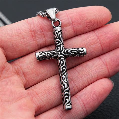 Pendentif Croix En Acier Inoxydable Bijoux Chrétiens