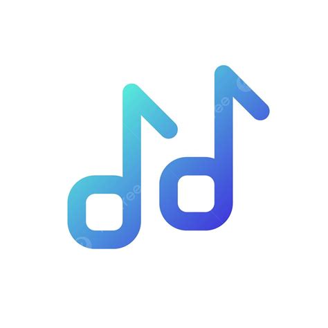 Linear Ui Icon For Musical Notes With Pixelperfect Gradient Vector