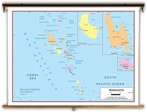 Vanuatu Political Educational Map From Academia Maps World Maps Online