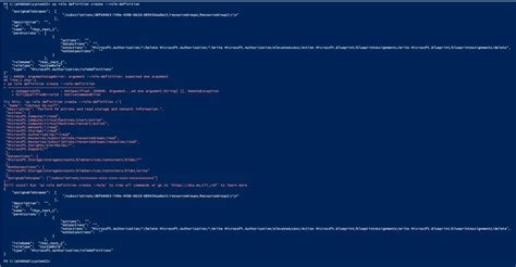 Az Role Definition Create Command Is Part Of A Script That Is