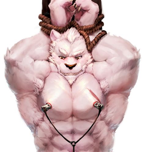 Rule 34 Abs Anthro Barazoku Bared Teeth Bondage Bondage Bound Chest Scar Dust Yang Fangs Felid