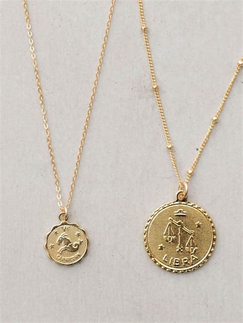 Zodiac Necklace Gold Gold Zodiac Necklace Horoscope Necklace