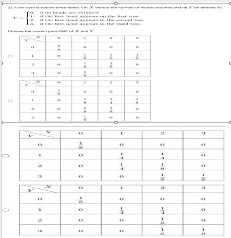 2 A Fair Coin Is Tossed Three Times Let X Denote The Number Of Heads Ob