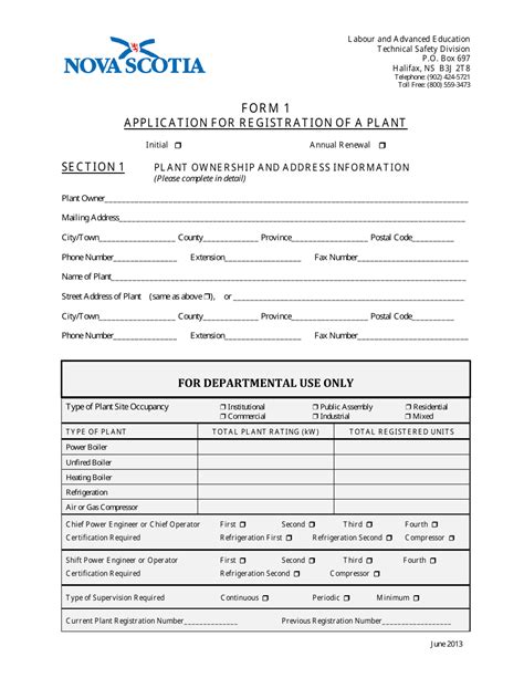Form 1 Fill Out Sign Online And Download Printable Pdf Nova Scotia