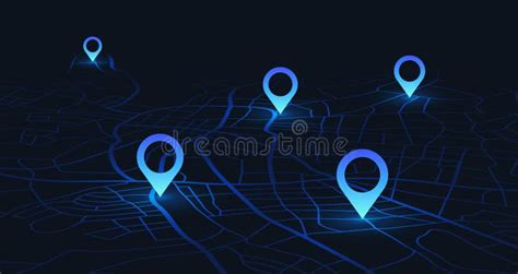 Gps Tracking Map Track Navigation Pins On Street Maps Navigate Mapping Technology And Locate