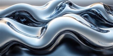 Abstract Metallic Waves Premium Ai Generated Image