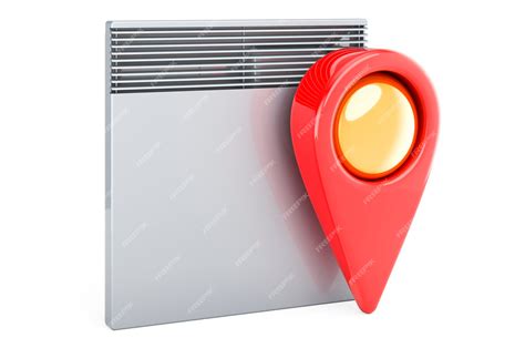 Premium Photo Convection Heater With Map Pointer 3d Rendering