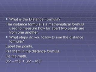 Pythagorean Theorem And Distance Formula Powerpoint1 PPT
