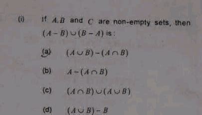 I If A B And C Are Non Empty Sets Then A B B StudyX