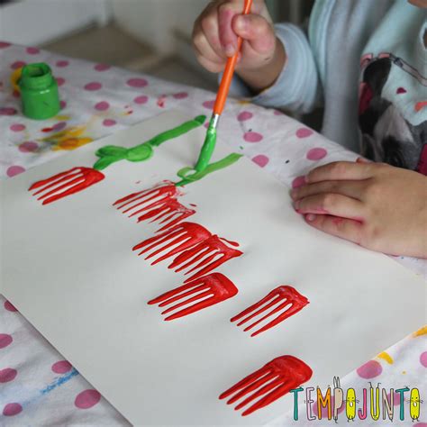 Atividade Com Flores Pintura Com Garfo Tempojunto