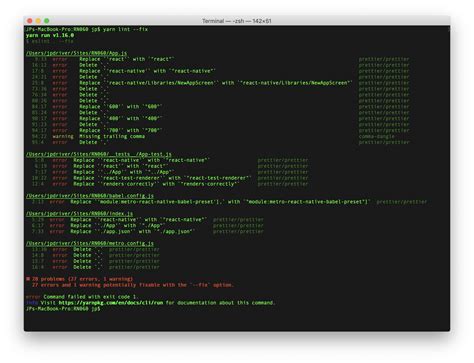 Fresh RN Projects Fails ESLint Prettier By Default Issue Facebook React Native GitHub
