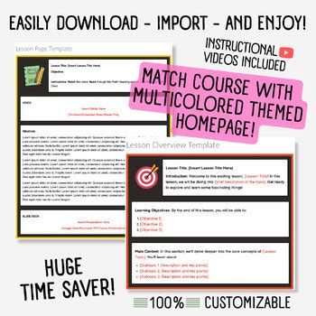 Canvas LMS Template MODULE Multicolored 100 Customizable By Canvas Queen