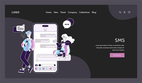 Premium Vector Text Messaging Interface Characters Interacting With Sms On A Smartphone