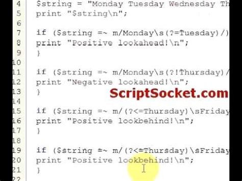 Perl Tutorial 119 Regex Lookahead Lookbehind Assertions YouTube