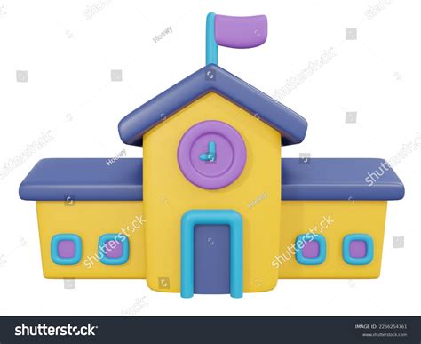 3d Rendering Back School Elevation Building Stock Illustration