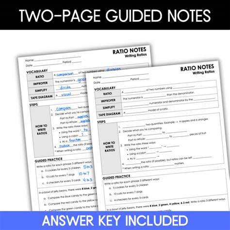Writing And Understanding Ratios Guided Notes Practice 6th And 7th Grade