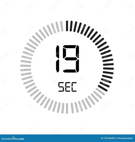 The 19 Seconds Icon Digital Timer Clock And Watch Timer Countdown Symbol Isolated On White