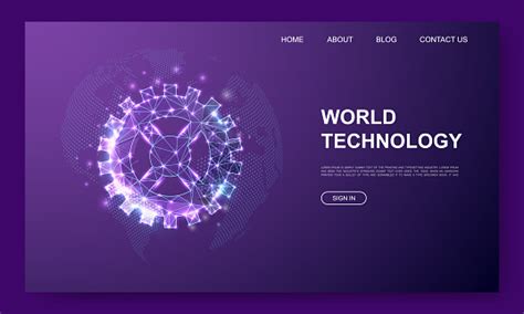 기어 3d 낮은 폴리 웹 사이트 템플릿 기술 디자인 일러스트 개념 랜딩 페이지 광고 페이지에 대한 다각형 기어 휠 기호 3차원