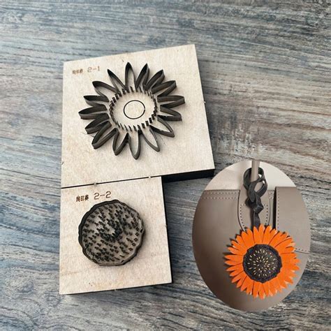 Sunflower Leather Punch Die Set Diy Flowers Keychain Leather Cutting