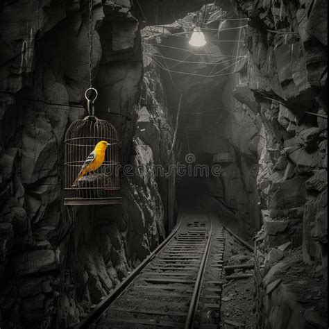 Canary In A Coal Mine Stock Illustration Illustration Of Tunnel
