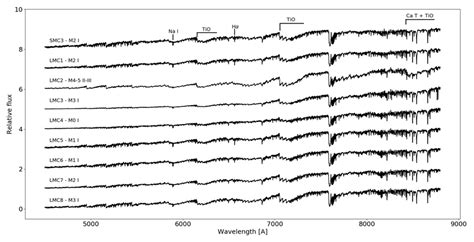 spectra from m type sources in our sample an arbitrary offset has been