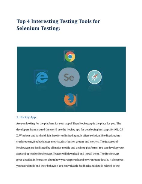 Ppt Top 4 Interesting Testing Tools For Selenium Testing Powerpoint