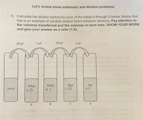 Solved Let S Review Some Arithmetic And Dilution Problems Chegg Com