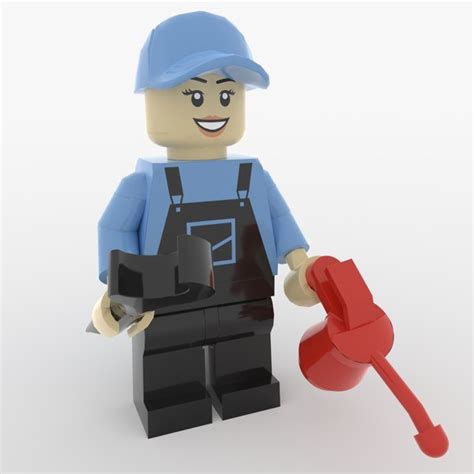 D Lego Female Mechanic Turbosquid