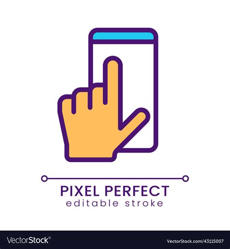 Mobile Phone Using Pixel Perfect Rgb Color Icon Vector Image