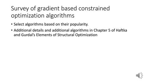 Ppt Survey Of Gradient Based Constrained Optimization Algorithms Powerpoint Presentation Id