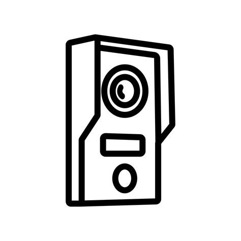 Intercom With Button And Camera Icon Vector Outline Illustration