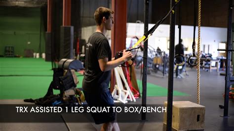 Trx Assisted 1 Leg Squat To Boxbench Youtube