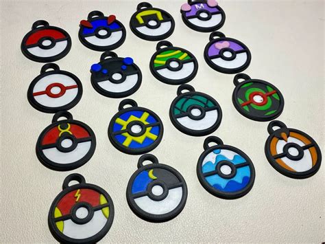 pokémon timer ball keychain with 3d effect by diddykong3d makerworld