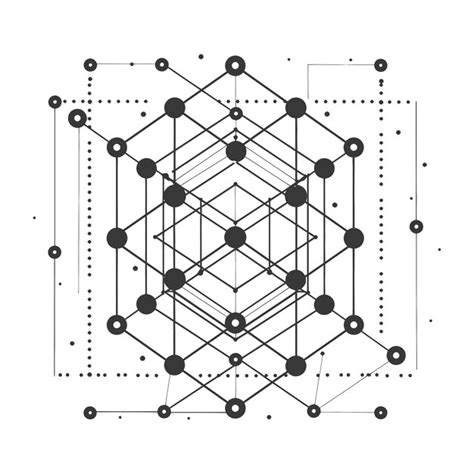 Abstract Geometric Structure With Interconnected Circles And Lines Premium Ai Generated Vector