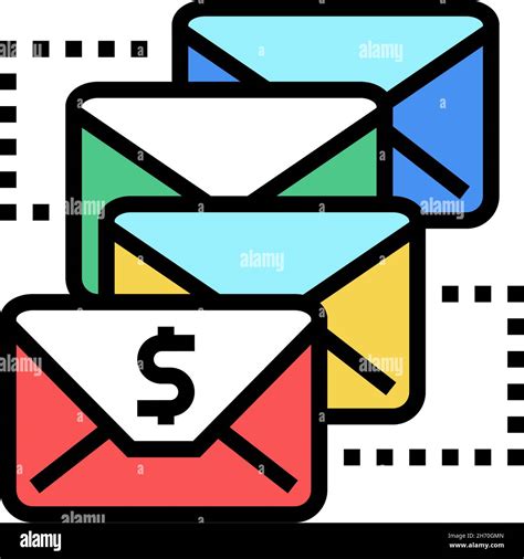 Email Sequence Color Icon Vector Illustration Stock Vector Image And Art