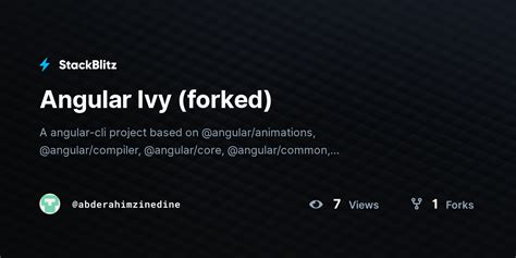 angular ivy forked stackblitz