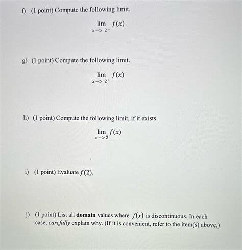 [solved] f 1 point compute the following limit lim f x x 2 g 1
