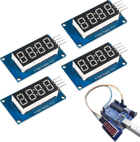 Dubeuyew Module Daffichage Tm1637 036 4 Digit 7 Segment 4 Bits Red