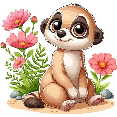 Premium Vector Cute Meerkat Vector Cartoon Illustration