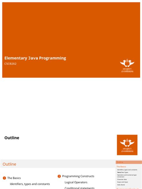Lecture 01 Elementr Java Pdf Control Flow Boolean Data Type