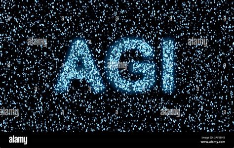 Binary Field Of 0s And 1s Forming The Word Agi — A Bold Symbolic
