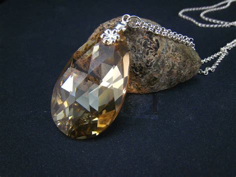 Big Swarovski Crystal Teardrop Pendant Easasa