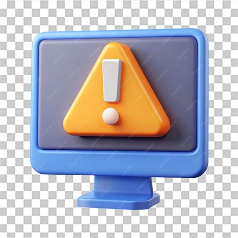 Warning On Monitor Error On Screen Vector Illustration Premium Ai
