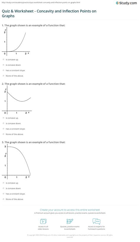 Quiz And Worksheet Concavity And Inflection Points On Graphs